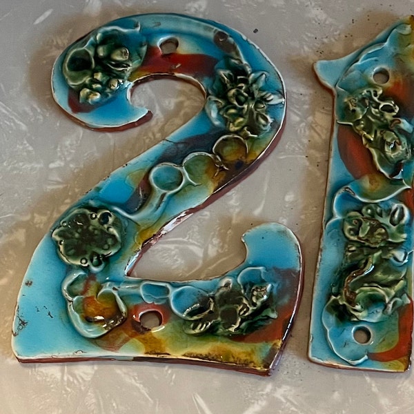 Ceramic Handmade House Number '5' Coral Reef - Etsy
