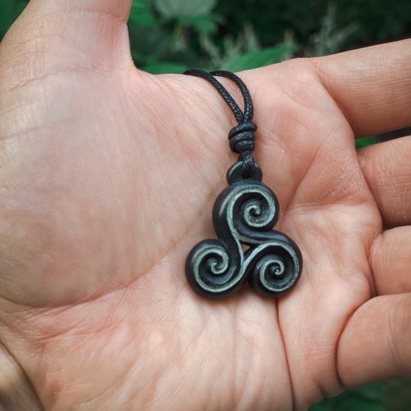 Celtic Triskelion Spiral Pendant | Hand Carved by Myself From Natural ...