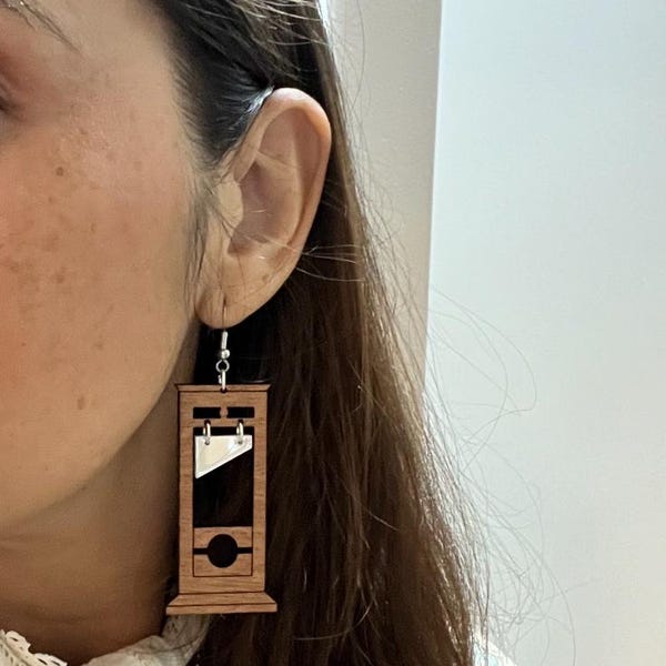 Guillotine Earrings, Spooky Gothic Earrings, Acrylic Earrings, Funny ...