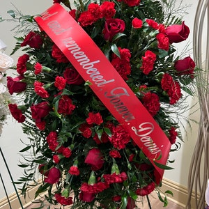 Funeral, Memorial Ribbon, Custom Printed W/your Message, Floral ...