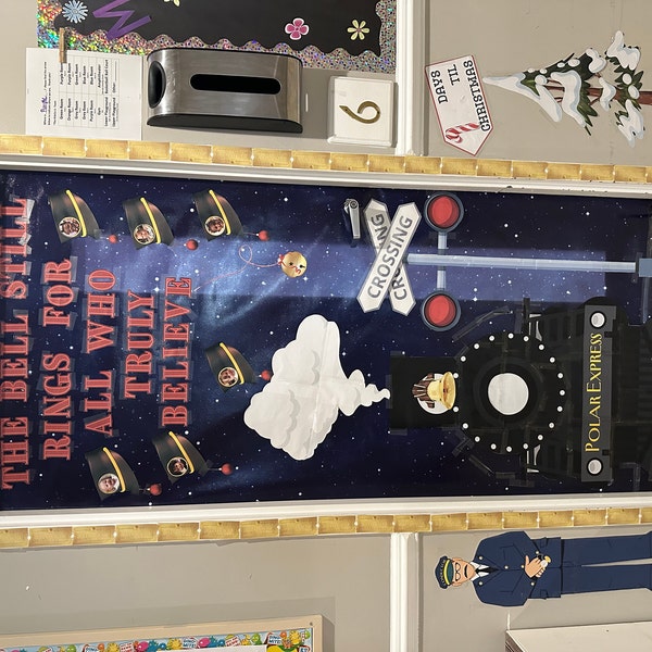 Bulletin Board Kit | Christmas Board | Jingle Bell | Train Hat Student ...