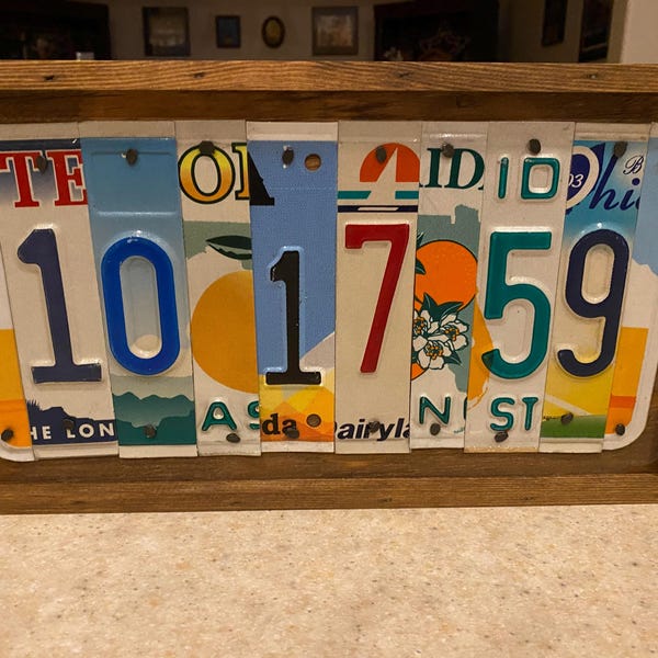 Custom Rustic Empty Wood License Plate Display Frame With Key Hooks ...