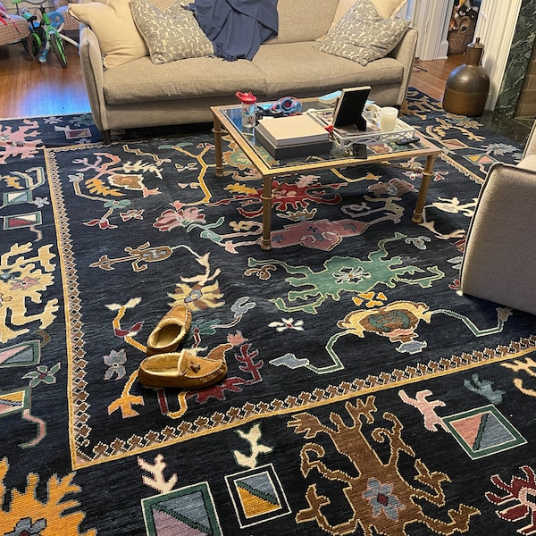 Oushak Rug Hand Knotted 8x10, 9x12, 10x14, Wool Traditional and Vintage ...