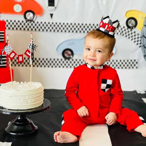 Red Race Car Driver Outfit, Race Car Themed Photo Props, Baby Race Car ...