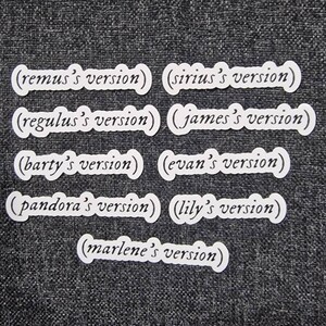 Marauders Era Ship Hand Stickers Wolfstar, Jegulus, Dorlene, Rosekiller ...