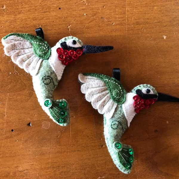 Hummingbird Sewing Pattern PDF - Backyard Bird Stuffed Ornament - Felt ...