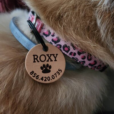 Quiet Dog Tag, Leather Dog Tag, Personalized Leather Dog Tag, Pet ...