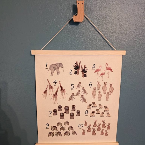 Animal Numbers Chart | Fabric Wall Hanging | Classroom Decor | Kids ...