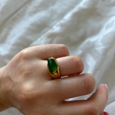 Gold Signet Ring, Signet Stone Ring With Stone, Gemstone Ring Gold, Minimalist Jewelry, Ring for ...