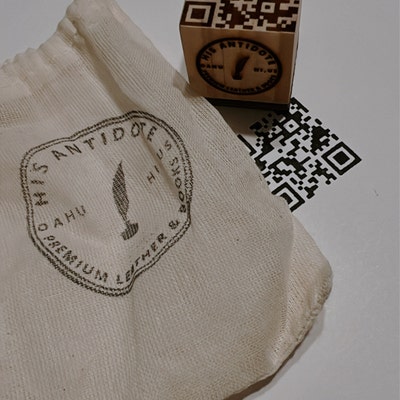 Tiny, Mini Custom QR Code Rubber Stamp Only 10mm/1cm Wood Perfect for ...