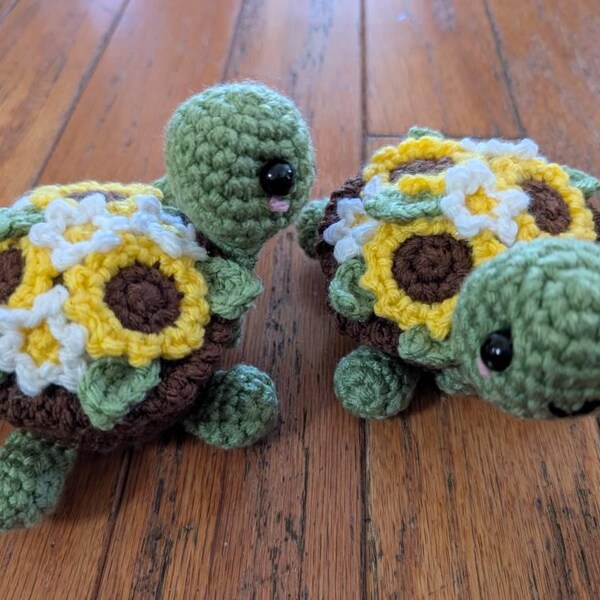 Crochet Pattern Turtle With Flowers, Mother's Day Gift Turtle, Crochet ...