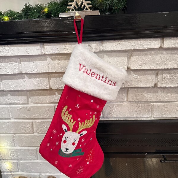 Personalized Christmas Stockings Red Velvet Stockings With Name ...