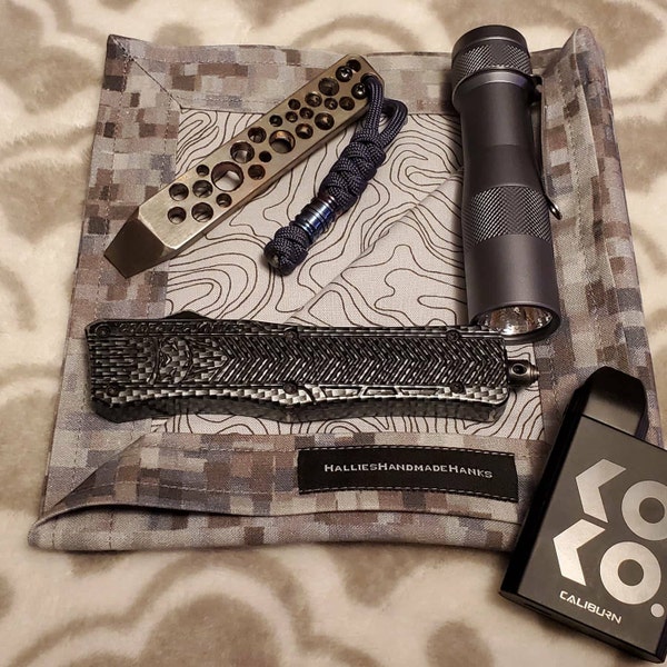 EDC Hank Topography Themed Hank Men's Handkerchief Women's Handkerchief ...