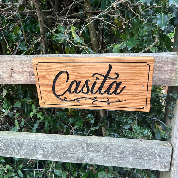 Personalised Wooden House Sign Carved in Oak.bespoke Plaque/house Name ...