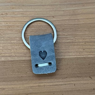 Tiny Personalized Leather Key Holders , Small Minimalist Key Ring , Key ...