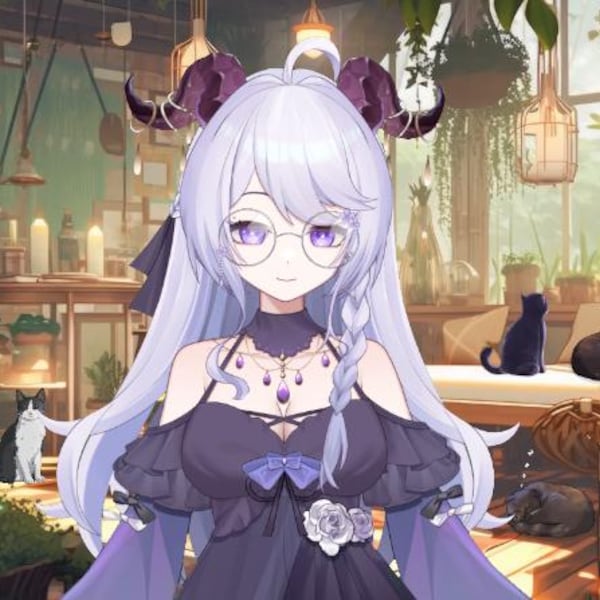 Vtuber Asset ⋄ Purple Butterfly Hair Clips/accessories ⋄ PNG + Rigged ...