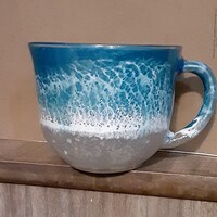 Beach Inspired Coffee Mug, Hand Poured Resin Art, Cocktail Glass, Wine ...