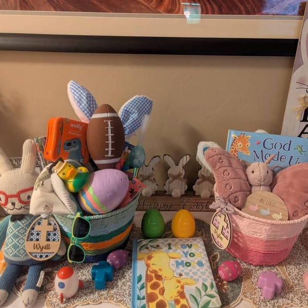 Easter Basket Tag With Bible Verse- Cross Easter Basket, Religious ...