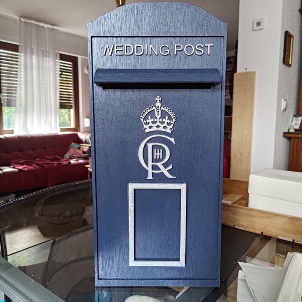 Wedding Card Post Box King Charles Edition 2024 - Free Customisation ...