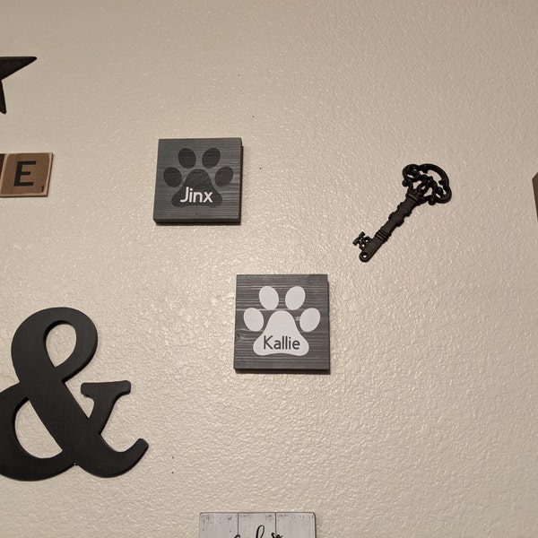 Scrabble Tile Wall Art, Personalized Dog Sign, Dog Signs, Dog Paw ...