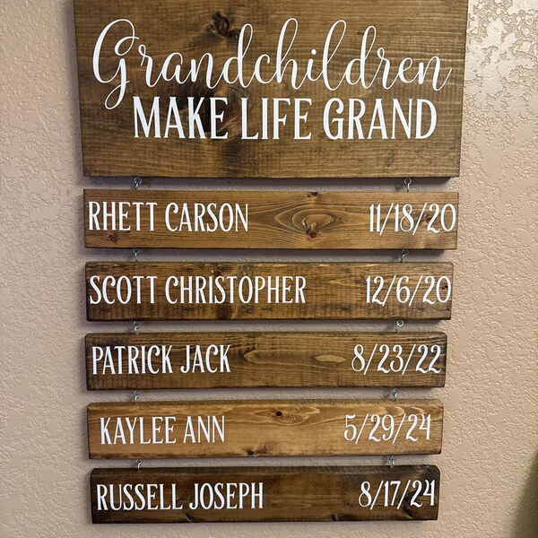 Name Slat Only | Add on for Existing Sign | for Grandchildren Sign - Etsy