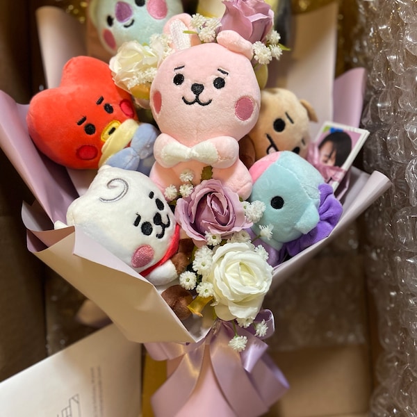 Plushies Bouquet. Kpop Boy Band Bouquet. Lavender Bouquet. Birthday ...