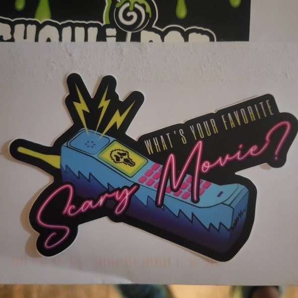 80s Retrowave Horror Sticker - What's Your Favorite Scary Movie? - Etsy