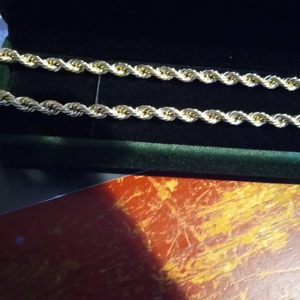 14K Gold Rope Chain Gold Rope Chain Necklace 2mm 2.3mm 2.5mm 3mm 3.5mm ...