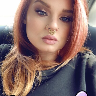 Gold Triple Stacked Beaded Septum Ring With Gap Piercing Hoop Conch ...