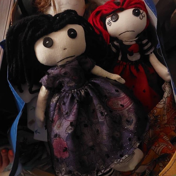Halloween Cloth Doll PDF SEWING PATTERN Creepy Cute Gothic Themed Rag ...