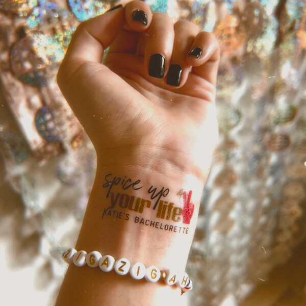Spice Girls Theme Bachelorette Party Temporary Tattoos- Custom W/ FREE ...