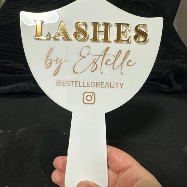 Personalised Eyelash Technician Prop | Handheld Mirror Social Media ...