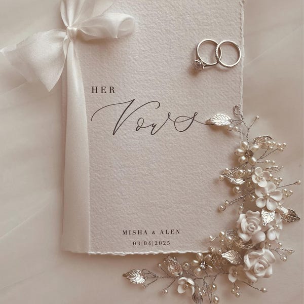 Cotton Paper Wedding Reading Books With Silk Ribbon - Etsy UK