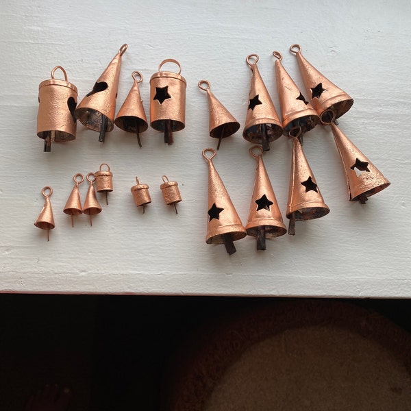 COPPER Painted BELLS Variety Pack-sample 7 of Our Popular Copper Bells ...