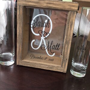 Rustic Barnwood Unity Sand Shadow Box Set, Wedding Unity Candle ...
