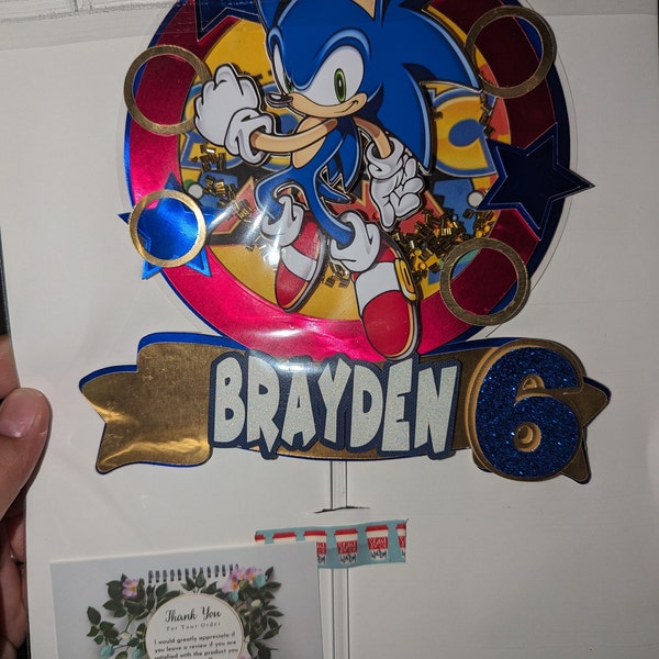 Sonic Cake Topper, Sonic Birthday, Sonic Party, Sonic Party Supplies ...