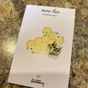 Mini Bee Pin, Tiny Gold Hard Enamel Honeybee Lapel Pin Badge, Nature ...