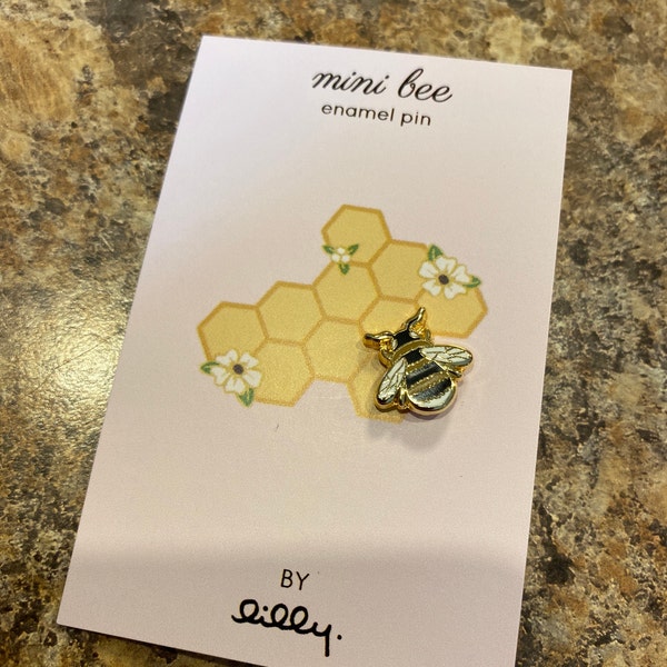 Mini Bee Pin, Tiny Gold Hard Enamel Honeybee Lapel Pin Badge, Nature ...
