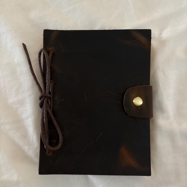Genuine Cowhide Leather Hand Stitching Journal Vintage Brown Leather ...