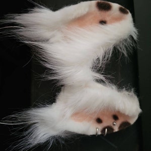 Realistic Faux Fur Snow Leopard Ear and Tail Set Anime Cosplay Tail and ...