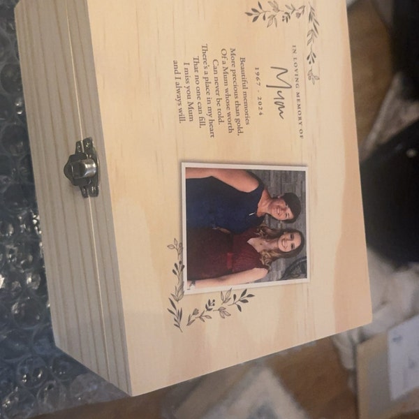 Personalised One Photo Keepsake Memory Box 5 Sizes | Photo Memory Box ...