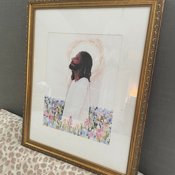 My Savior in Flowers, Jesus Christ Art, Jesus Christ Artwork, Jesus ...