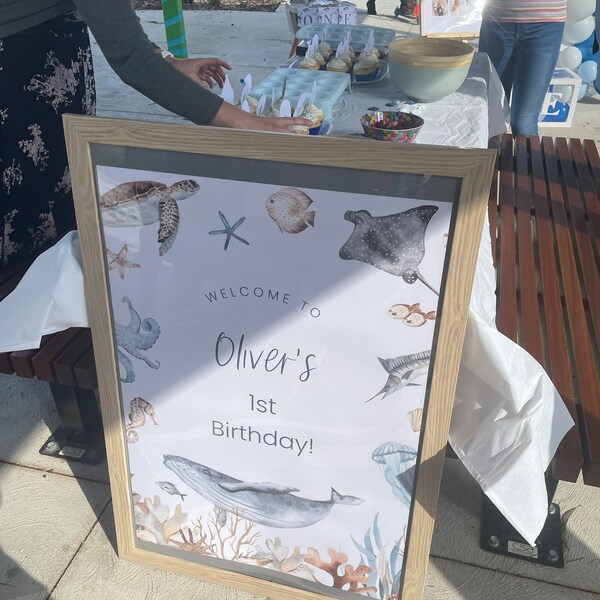 Under the Sea Birthday Party Welcome Sign, Editable Under the Sea ...