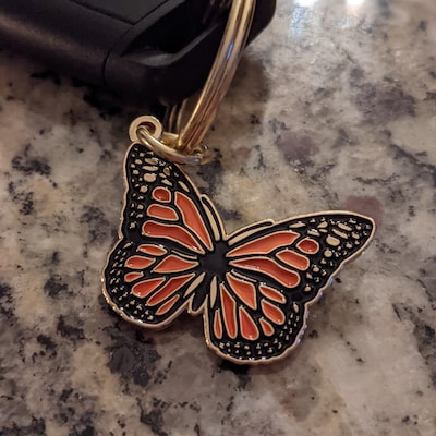 Monarch Butterfly Keychain, Butterfly Keyring, Metal Butterfly Keychain ...