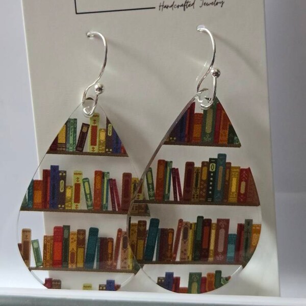 Shattered Rainbow Stained Glass Earrings // Teardrop // Sapele Wood ...