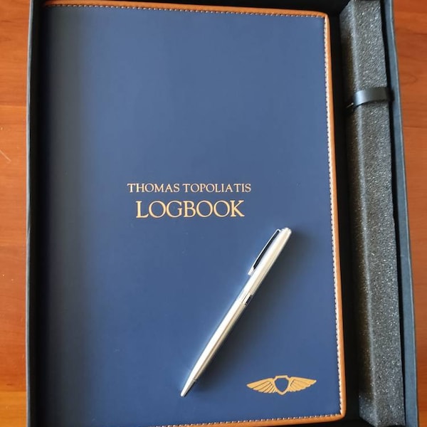 Cortona A4 Yacht Log Book Handmade Italian Top-grain Leather Navy ...