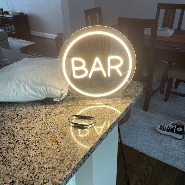 Neon Bar Sign for Home Bar Circle Shape Neon Sign Custom Bar Pub Table ...