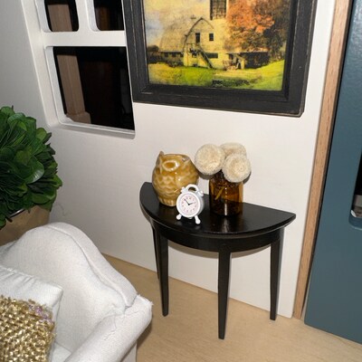 Round Beaded Mirror Natural Wood Macy Mae 1:12 Scale Miniature ...