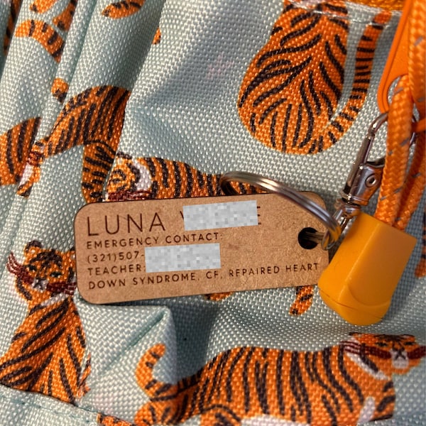 Kid's Info Keychain - in Case of Emergency Key Chain, Phone Number ...