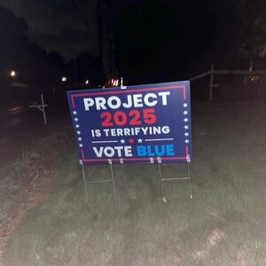 Stop Project 2025 Yard Sign - Coroplast Vote Democrat Lawn Sign ...